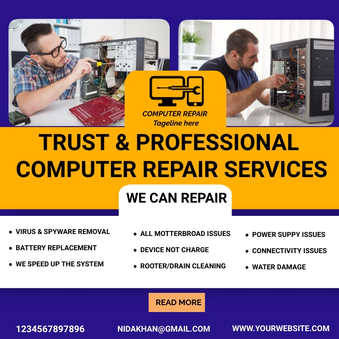 computer repair flyer Template | PosterMyWall