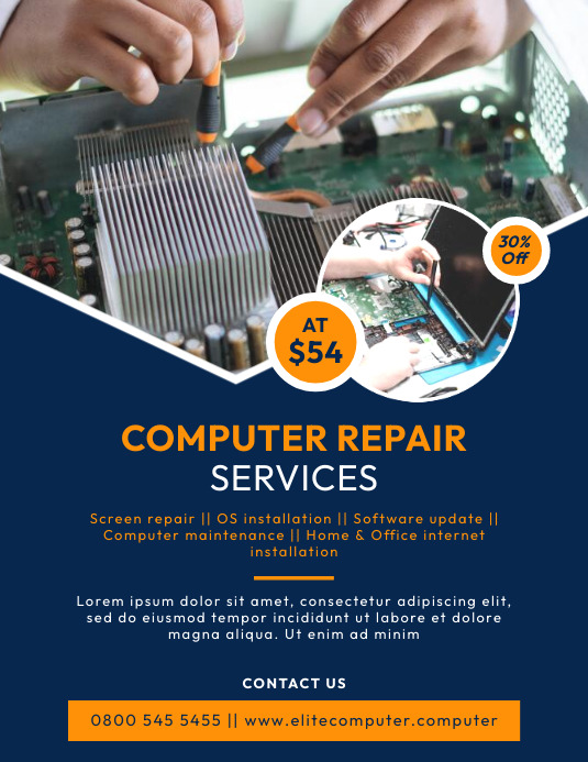 Computer repair flyer Template | PosterMyWall