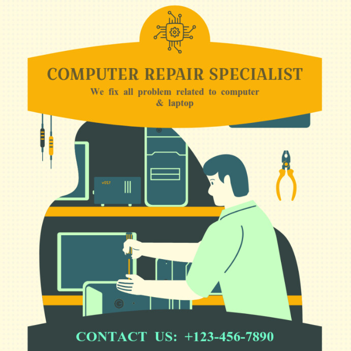 Computer Repair Instagram Post Template | PosterMyWall