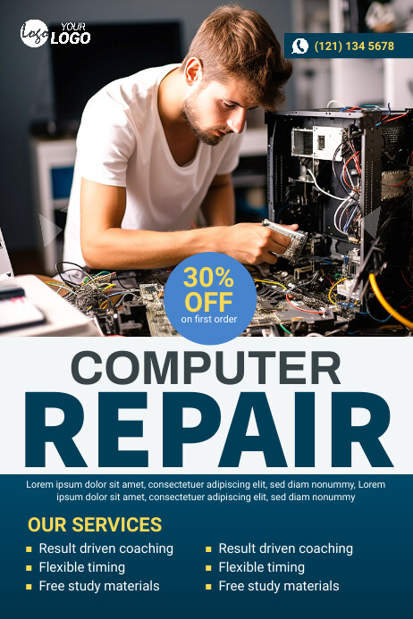 Copy of Computer Repair service banner ad | PosterMyWall