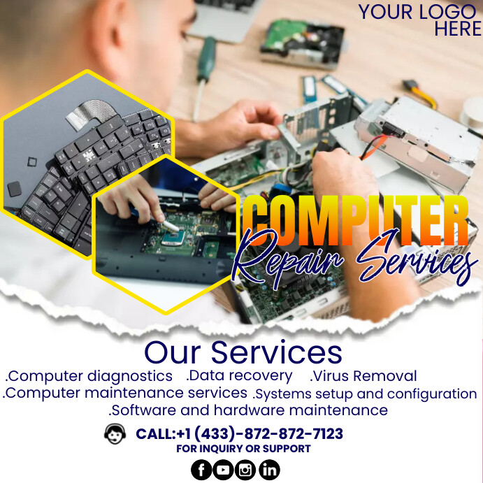 Computer repair services Template | PosterMyWall