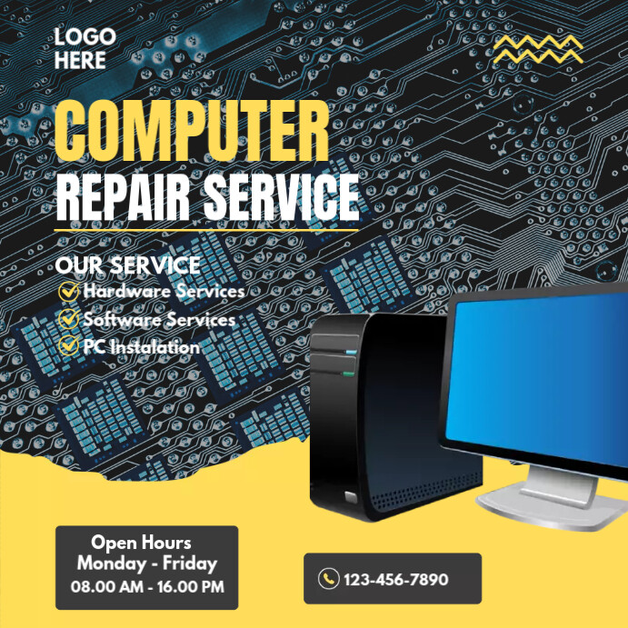 COMPUTER REPAIR SERVICES TEMPLATE | PosterMyWall