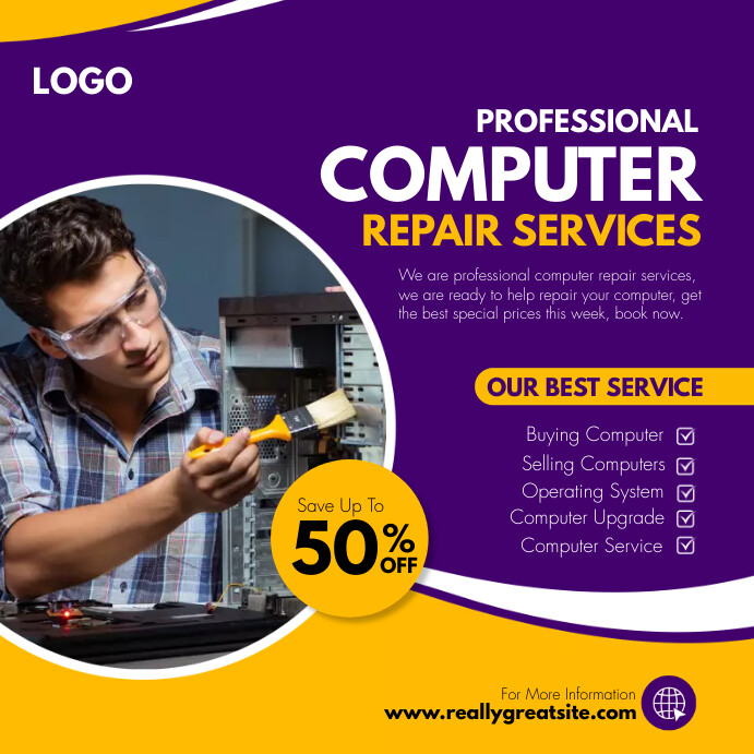 Plantilla de COMPUTER REPAIR SERVICES TEMPLATE | PosterMyWall