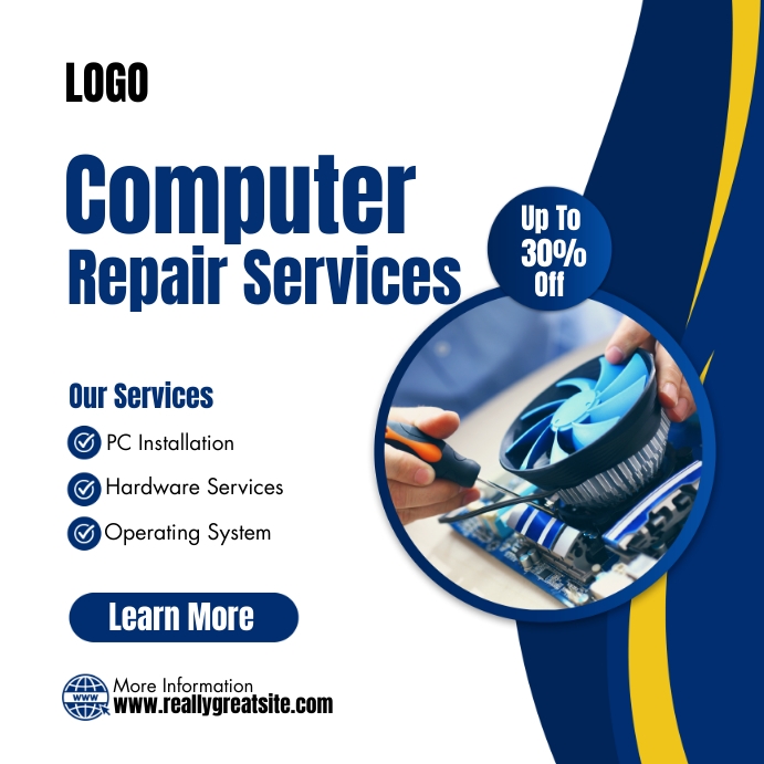COMPUTER REPAIR SERVICES TEMPLATE | PosterMyWall