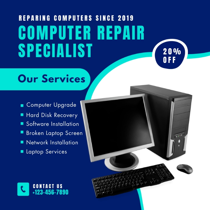 COMPUTER REPAIR SERVICES TEMPLATE | PosterMyWall