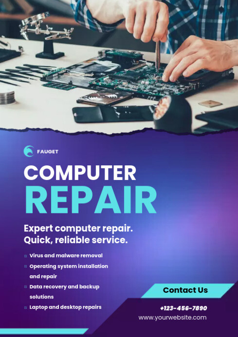 Copy of computer repair services template | PosterMyWall