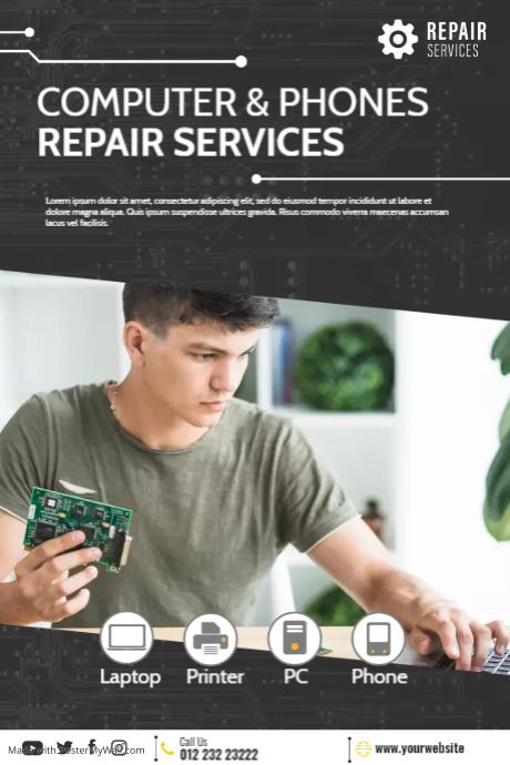 Computer Repair Shop Poster Template | PosterMyWall