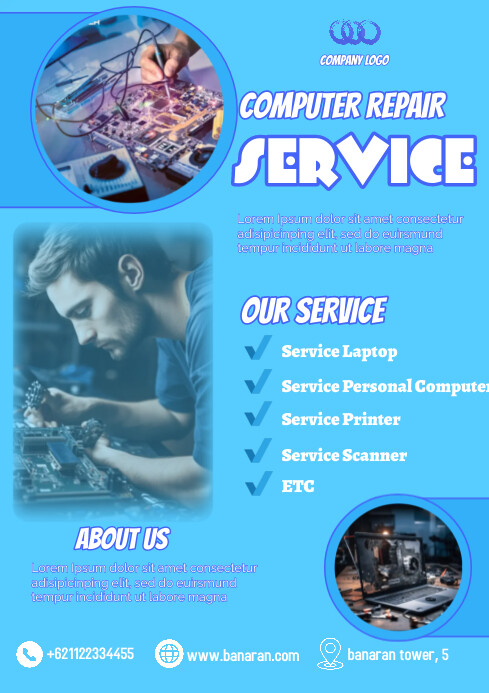 Plantilla de Computer Repairs Service | PosterMyWall