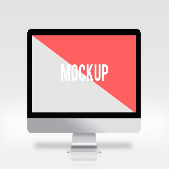 Copy of Computer screen white background mockup | PosterMyWall