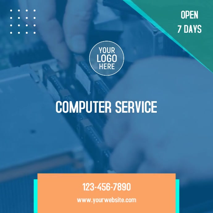 Computer Service 1:1 Square Video Template | PosterMyWall
