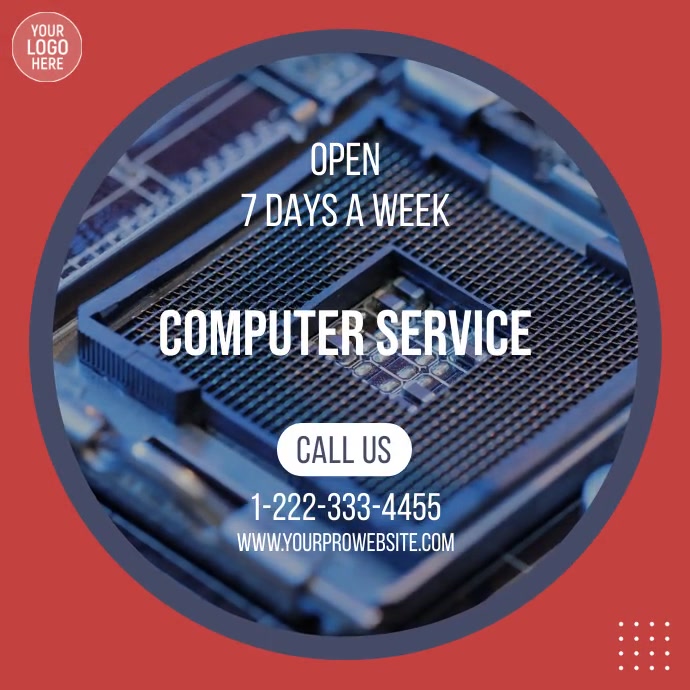Computer Service 1:1 Square Video Template | PosterMyWall