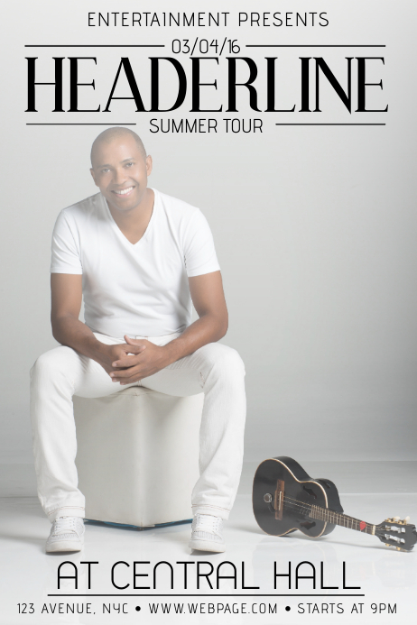 concert band singer flyer template with picture replace | PosterMyWall