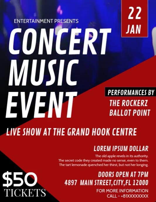 Concert Flyers Template | PosterMyWall