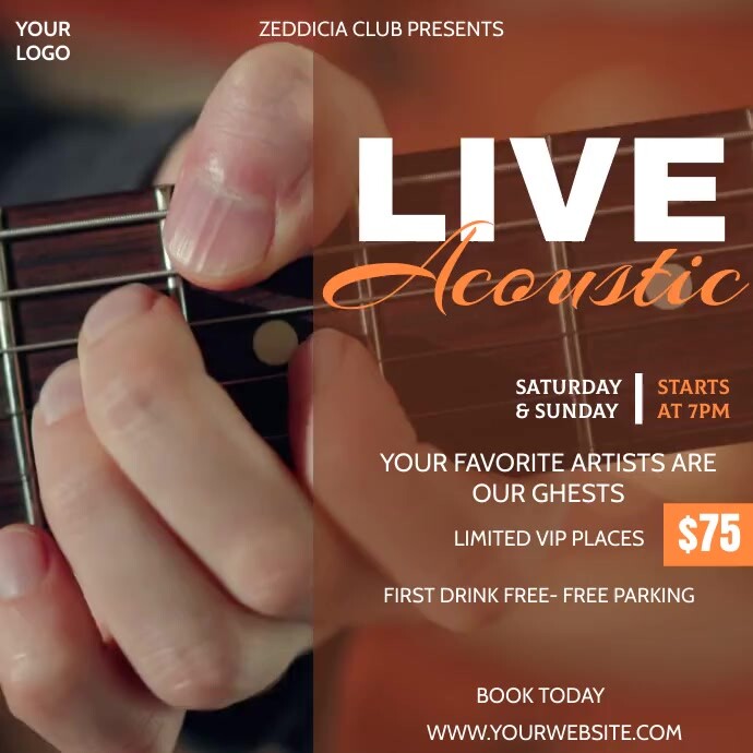 concert live acoustic poster template | PosterMyWall