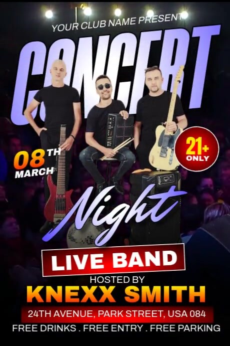 Plantilla de Concert Night Ads | PosterMyWall