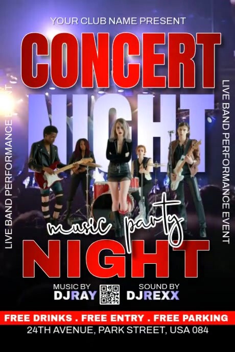 Plantilla de Concert Night Ads | PosterMyWall