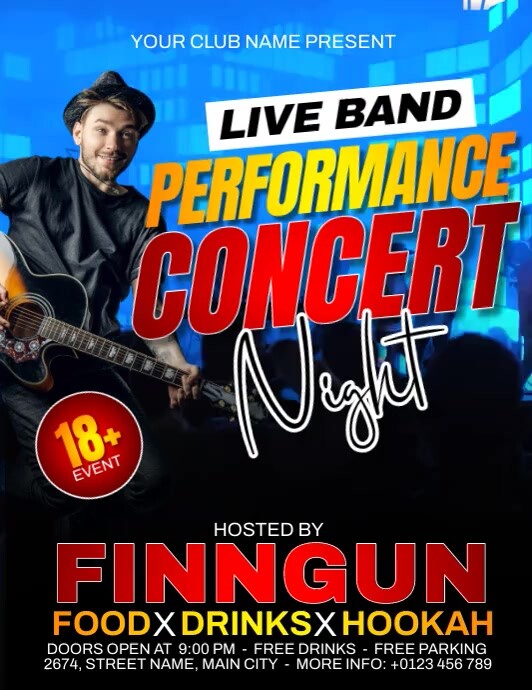 Plantilla de Concert Night Ads | PosterMyWall