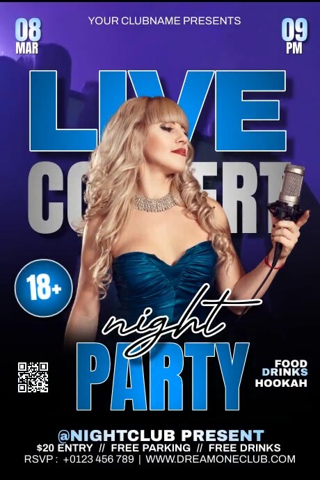 Plantilla de Concert Night Ads | PosterMyWall