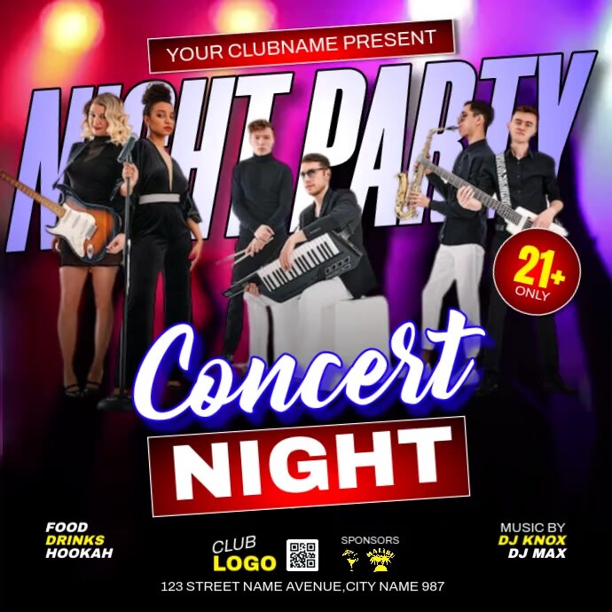 Modèle Concert Night Ads | PosterMyWall