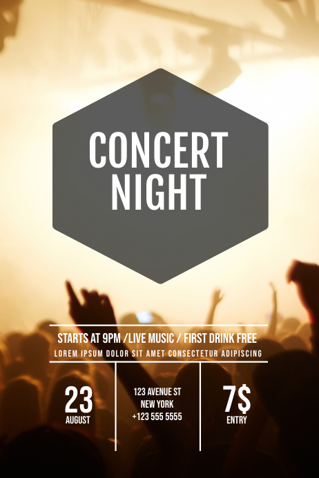 Brosur Templat Selebaran Malam Konser | PosterMyWall