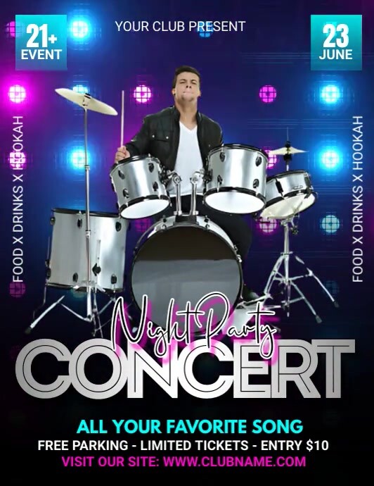 Concert Night Party Template | PosterMyWall