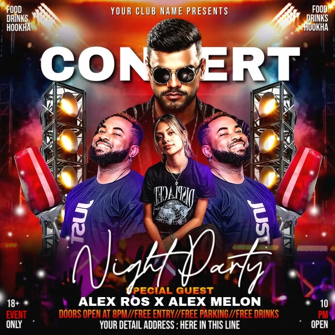 Concert Night Party Flyer Template | PosterMyWall
