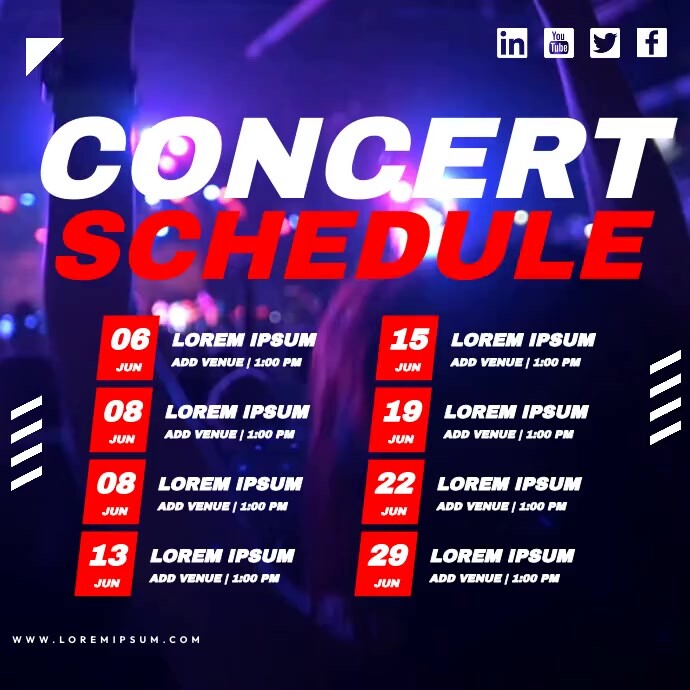 Concert Schdeule Template | PosterMyWall