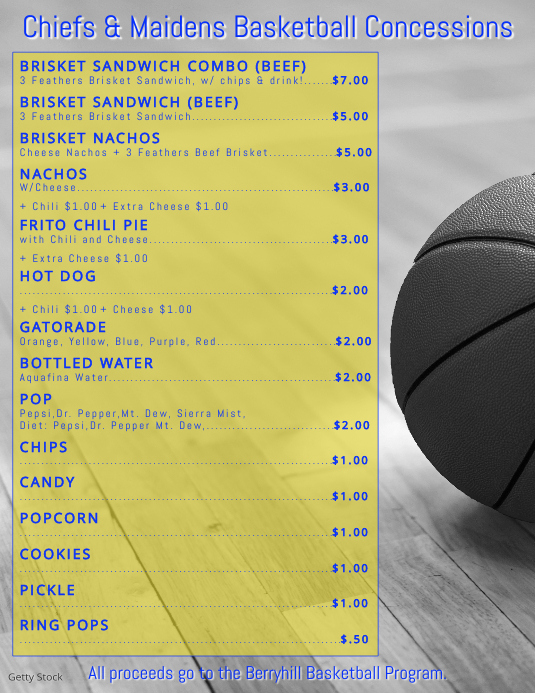 Concession Menu Template | PosterMyWall