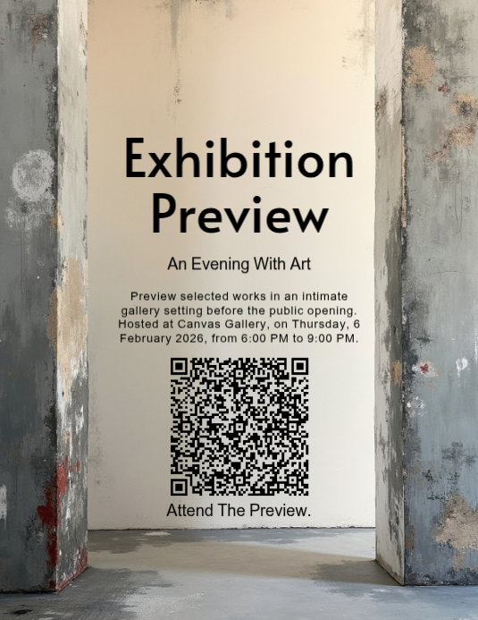 Concrete Editorial Art Exhibition Preview Abstract Flyer Template ...