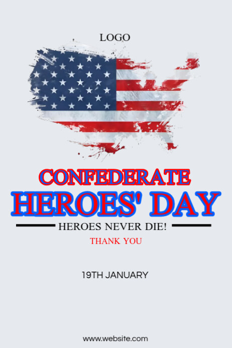 Plantilla de confederate heroes day template | PosterMyWall