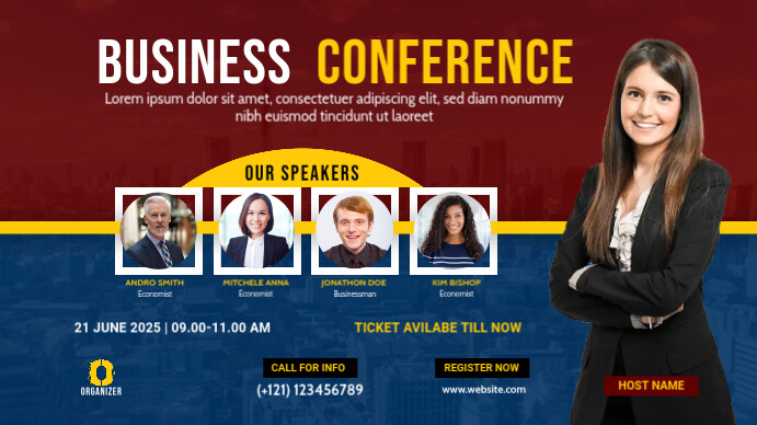 Conference YouTube Channel Cover Photo Template | PosterMyWall