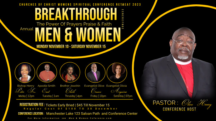 Conference YouTube Thumbnail, men and women Template | PosterMyWall