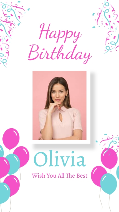 Confetti Balloon Happy Birthday Insta Story Templat | PosterMyWall