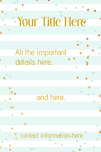 Blue Gold Confetti Flyer Announcement Invitation Template | PosterMyWall