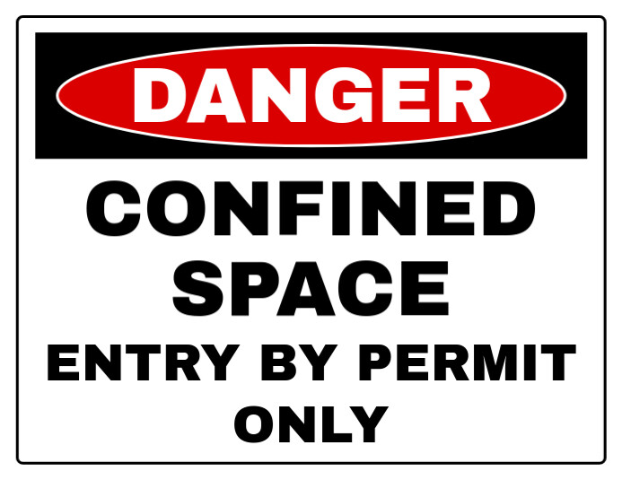 Plantilla de Confined Space Entry By Permit Only Sign Flyer Template ...