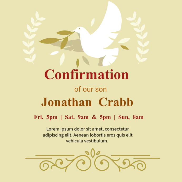 Confirmation Flyers Template | PosterMyWall