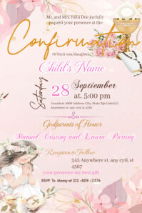 Confirmation invitation celebration happy temple flayer editablet ...