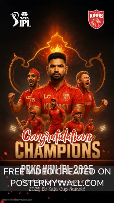 Plantilla de Congratulation IPL Champion Punjab Kings | PosterMyWall