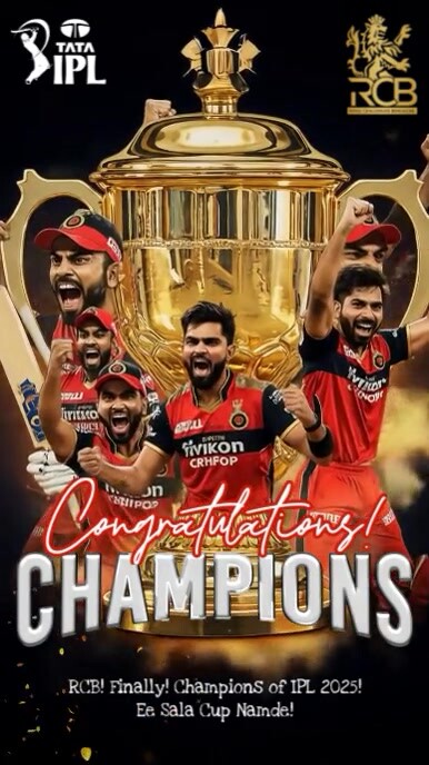 Congratulation royal challengers Bengaluru Template | PosterMyWall