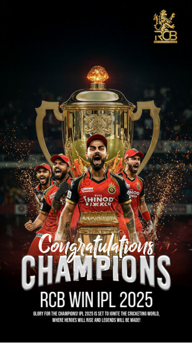 Congratulation royal challengers Bengaluru Template | PosterMyWall