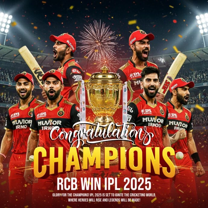 Copy of Congratulation royal challengers bengaluru | PosterMyWall