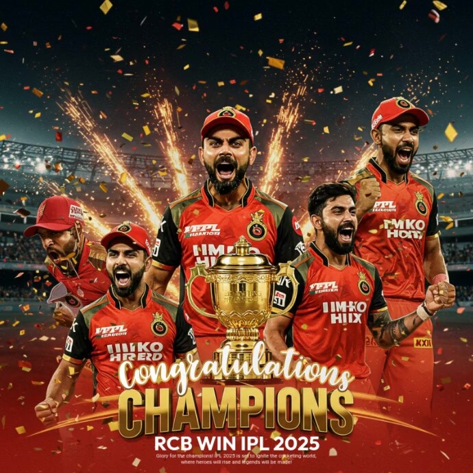 Copy of Congratulation royal challengers bengaluru | PosterMyWall