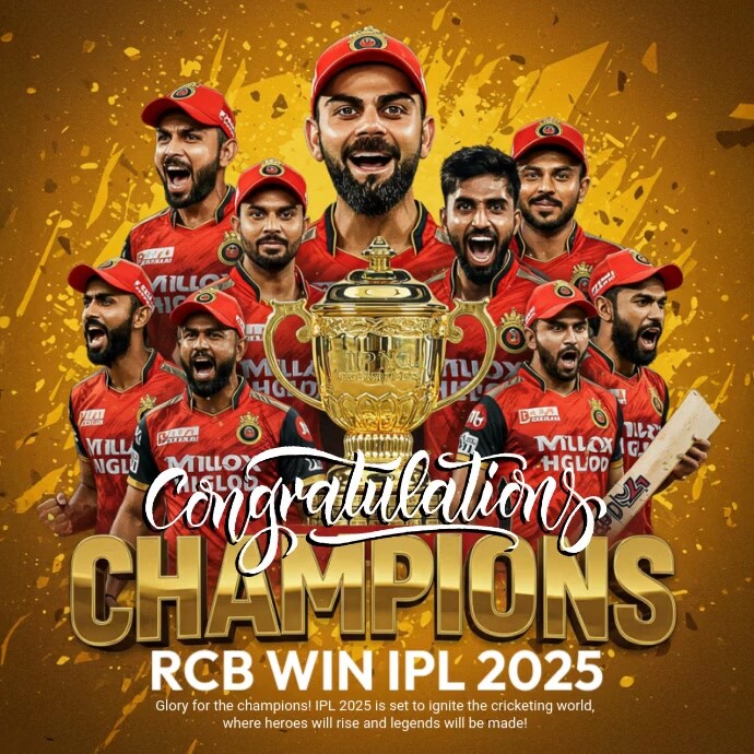 Congratulation royal challengers bengaluru Template | PosterMyWall