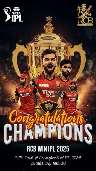 Congratulation Royal Challengers Bengaluru Instagram Reel Template ...