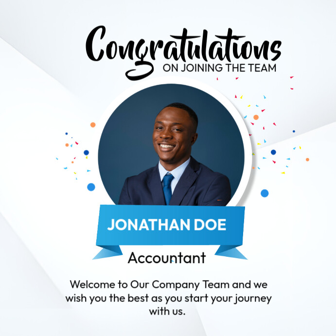 Congratulations and Welcome to the Team Template | PosterMyWall