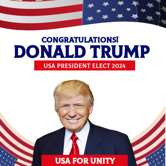 Congratulations Donald Trump President USA Flyer Template | PosterMyWall