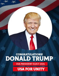 Congratulations Donald Trump President USA Flyer Template | PosterMyWall