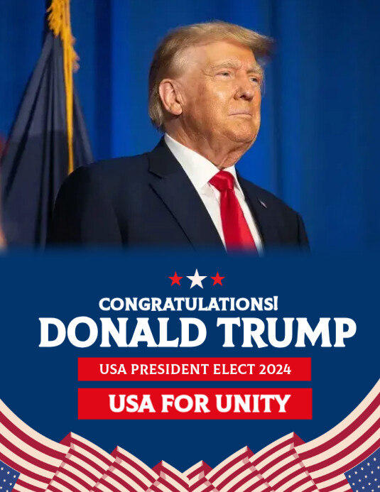 Congratulations Donald Trump President USA Flyer Template | PosterMyWall