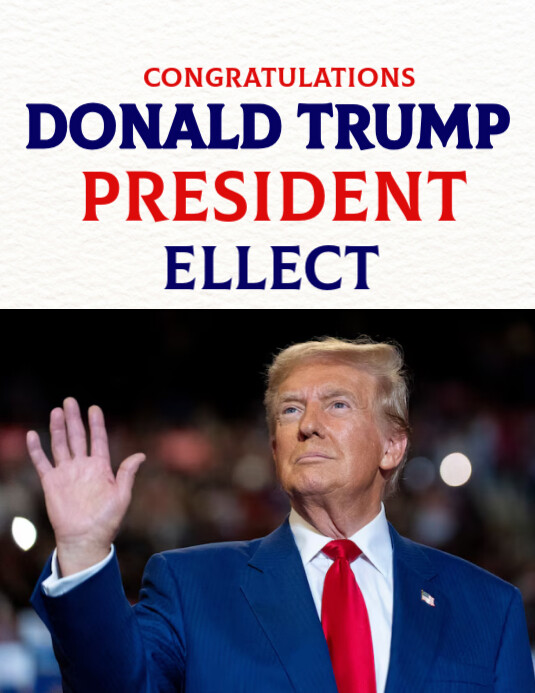 Plantilla de Congratulations Donald Trump President USA Flyer ...