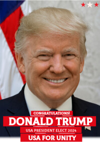 Congratulations Donald Trump President USA Flyer Template | PosterMyWall
